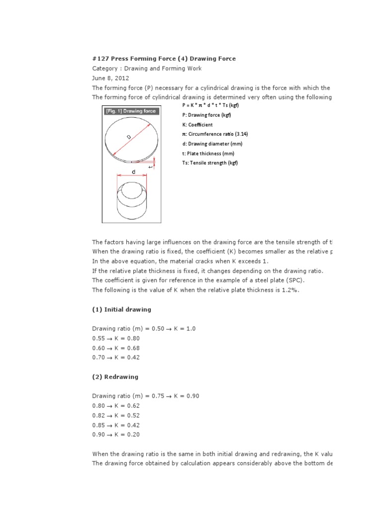 Deep Drawing | PDF | Force | Continuum Mechanics