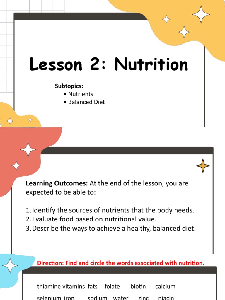 G9 Lesson 2-Tle | PDF | Fat | Nutrients