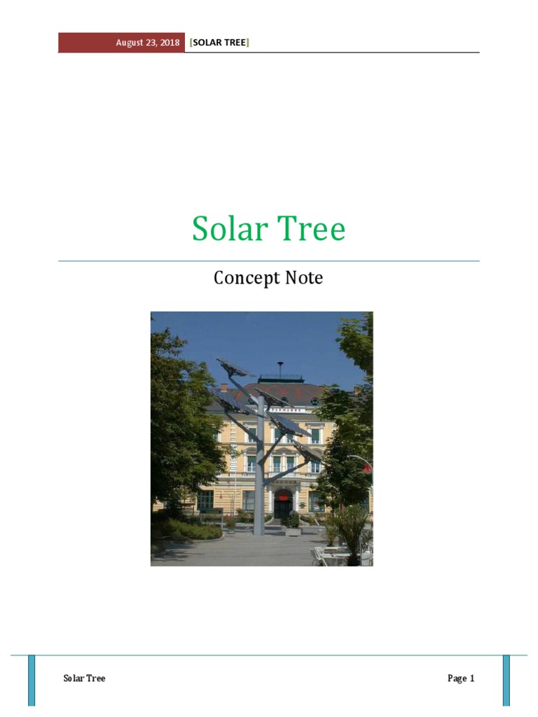 Concept Note On Solar Tree | PDF | Power Inverter | Photovoltaics
