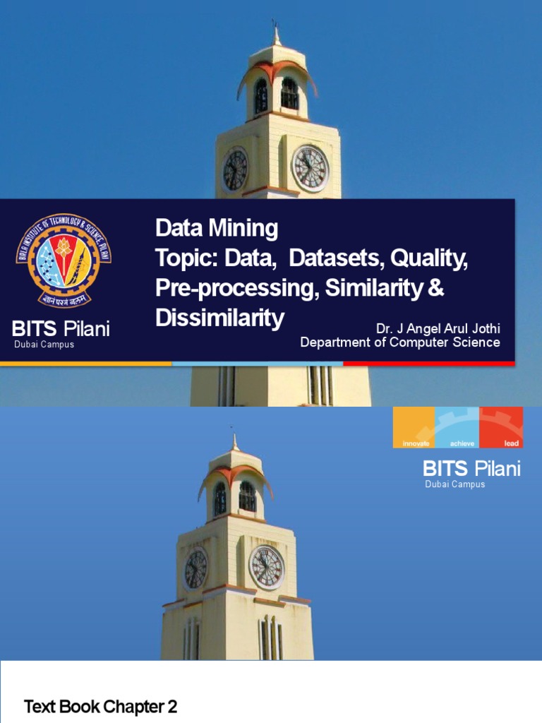 CS F415 Data Mining Data Preprocessing | PDF | Principal Component Analysis | Sampling (Statistics)