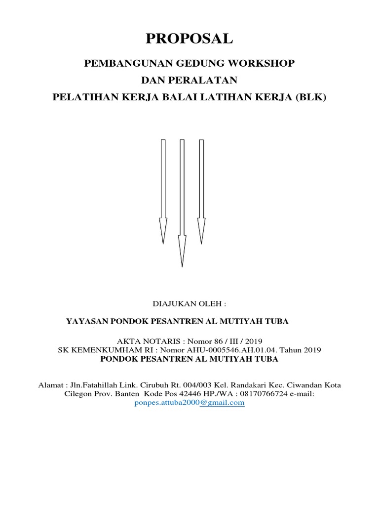Proposal Pembangunan Workshop BLK Cilegon | PDF | Karier & Perkembangan
