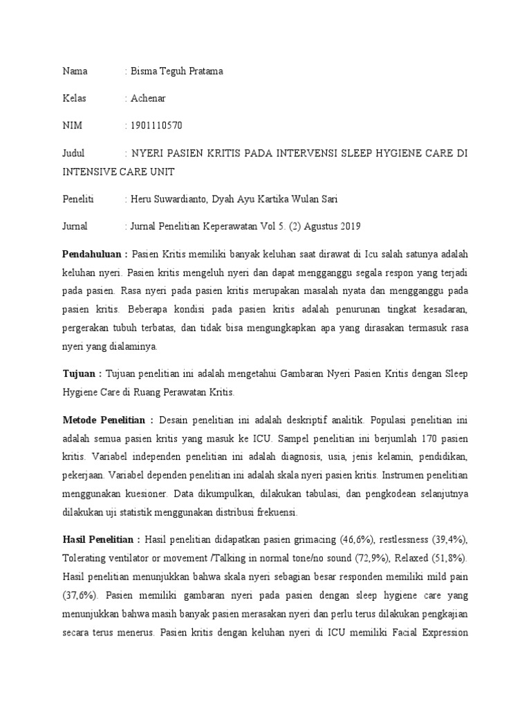 Bisma Teguh Pratama Keperawatan Kritis | PDF