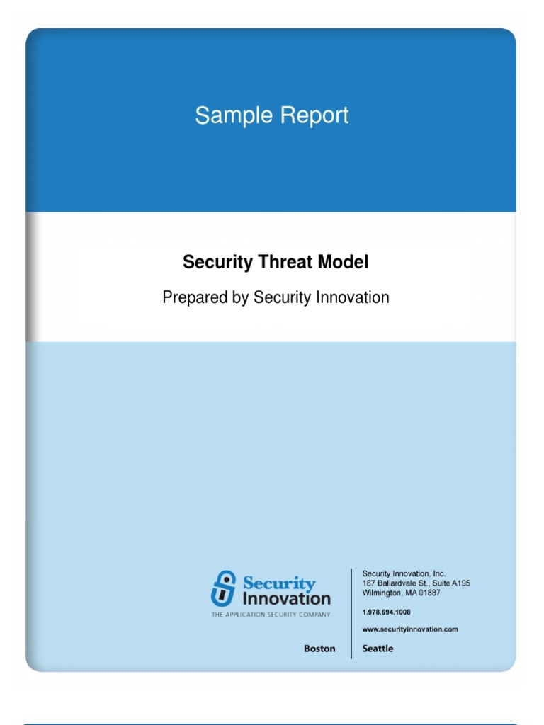 Sample Report - Threat Model | PDF | Threat (Computer) | Security ...