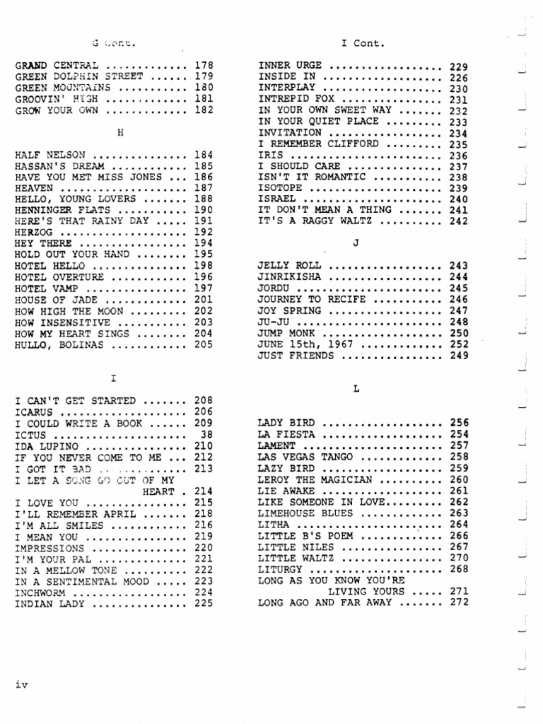Index Real Book V Ed. PG 3 | PDF