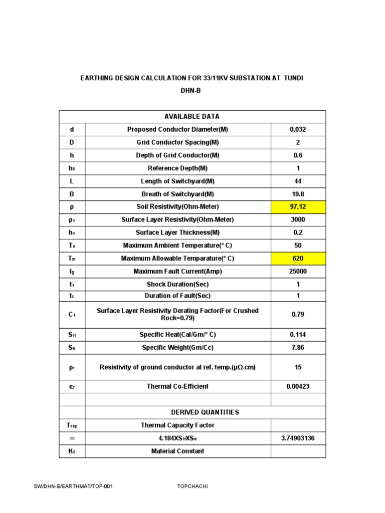 Earthmat Calculation | PDF | Electrical Resistivity And Conductivity ...