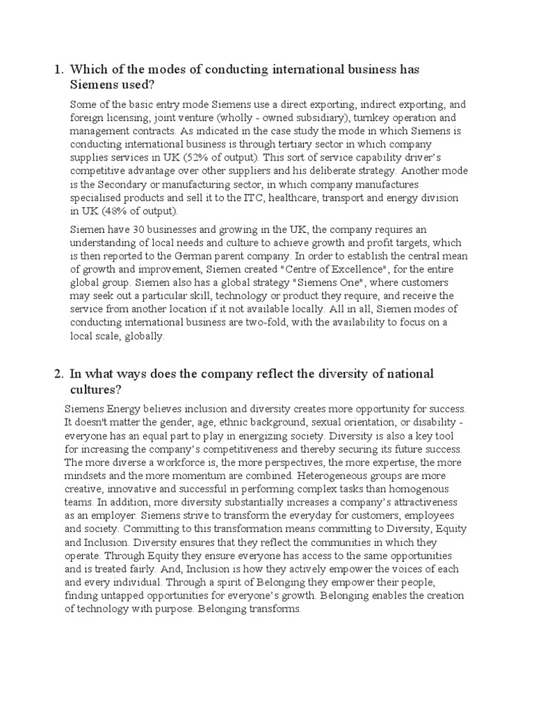 Siemens Case Study | PDF | Globalization | Economic Growth