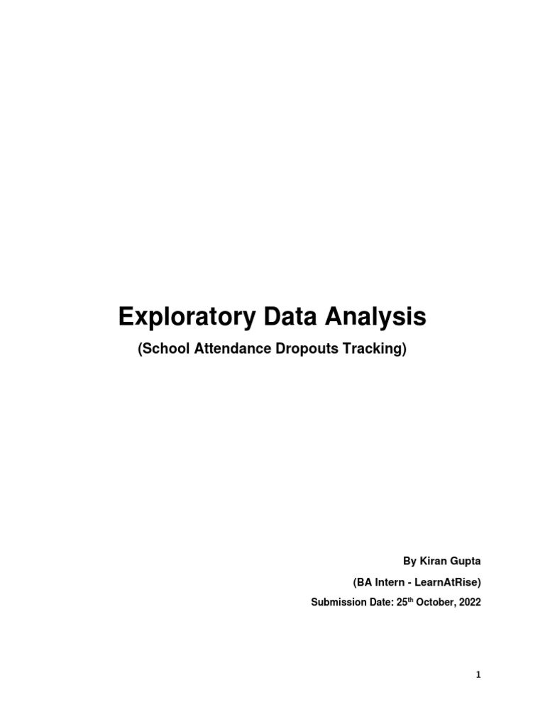 Exploratory Data Analysis Eda 1 Pdf Data Analysis Information