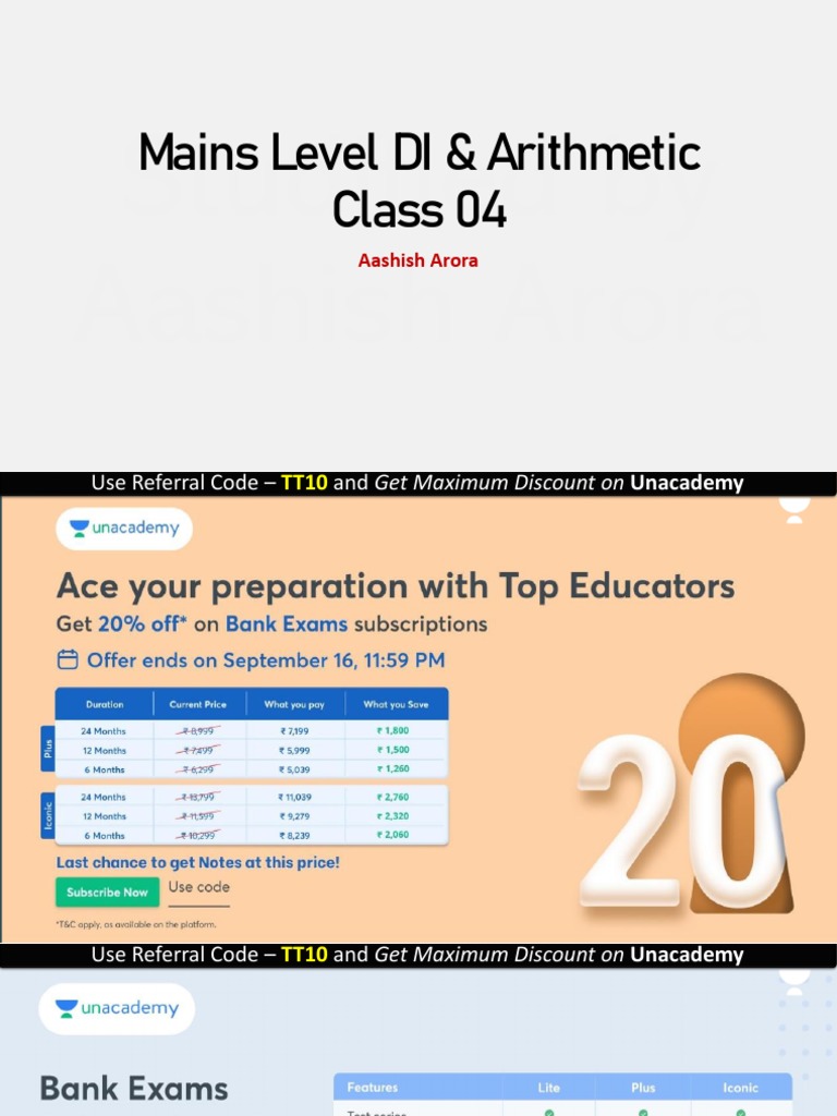 Mains Level DI & Arithmetic Class 04 | PDF