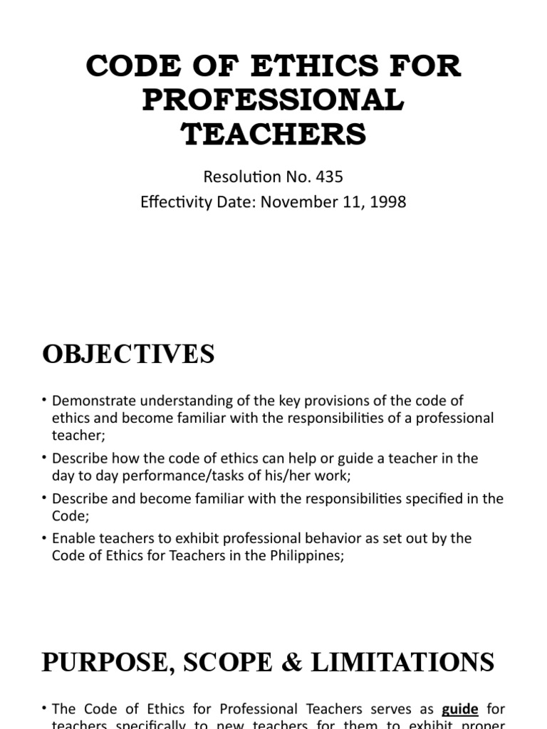 Code of Ethics and PPST | PDF | Teachers | Learning
