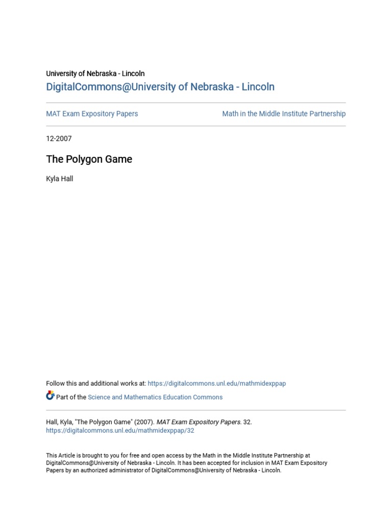 The Polygon Game | PDF | Triangle | Polygon