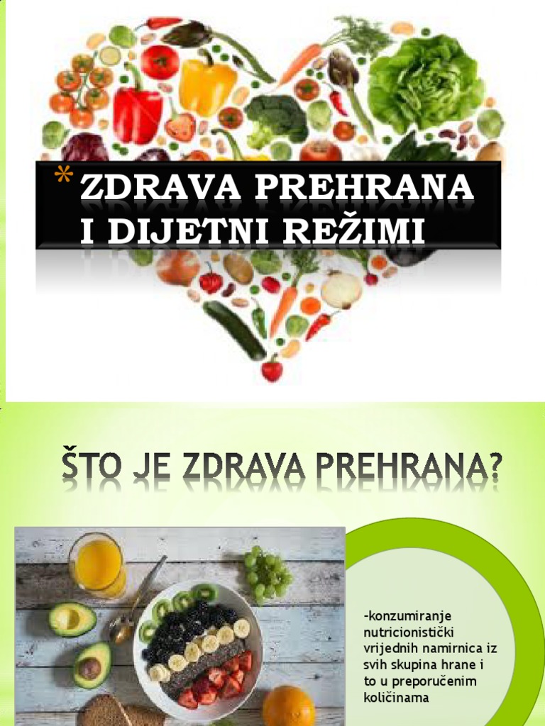 ZDRAVA PREHRANA I DIJETNI REŽIMI-Lana Zorić, Sara Živanović | PDF