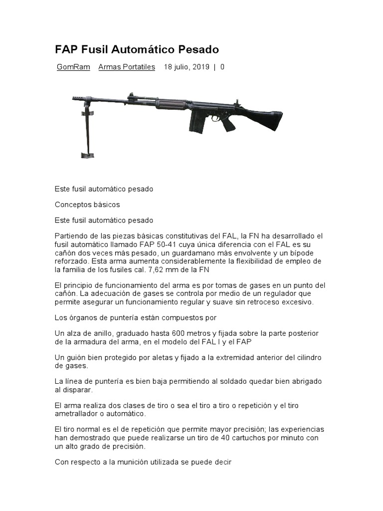 FAP Fusil Automático Pesado | PDF | Rifle | Munición