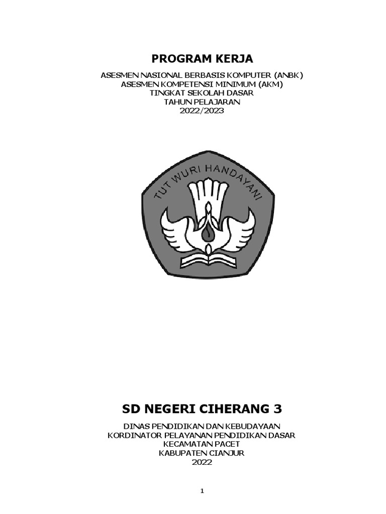 PROGRAM KERJA ANBK Ciherang 3 | PDF
