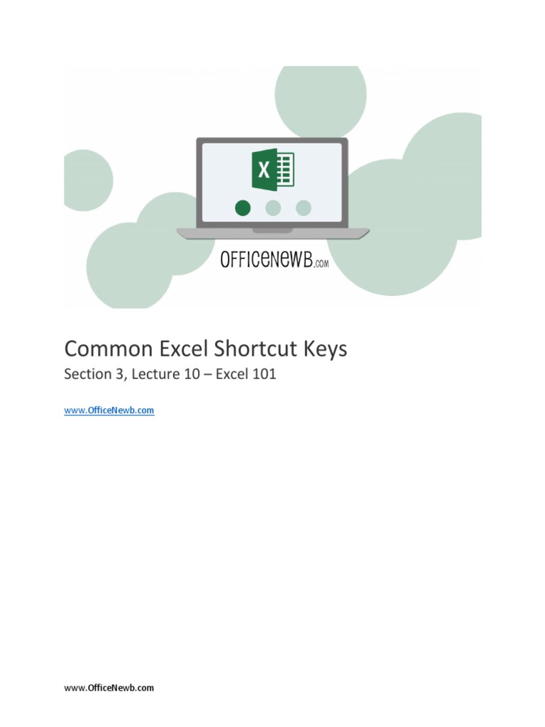 Essential Excel Shortcut Keys List | PDF | Microsoft Excel | Text