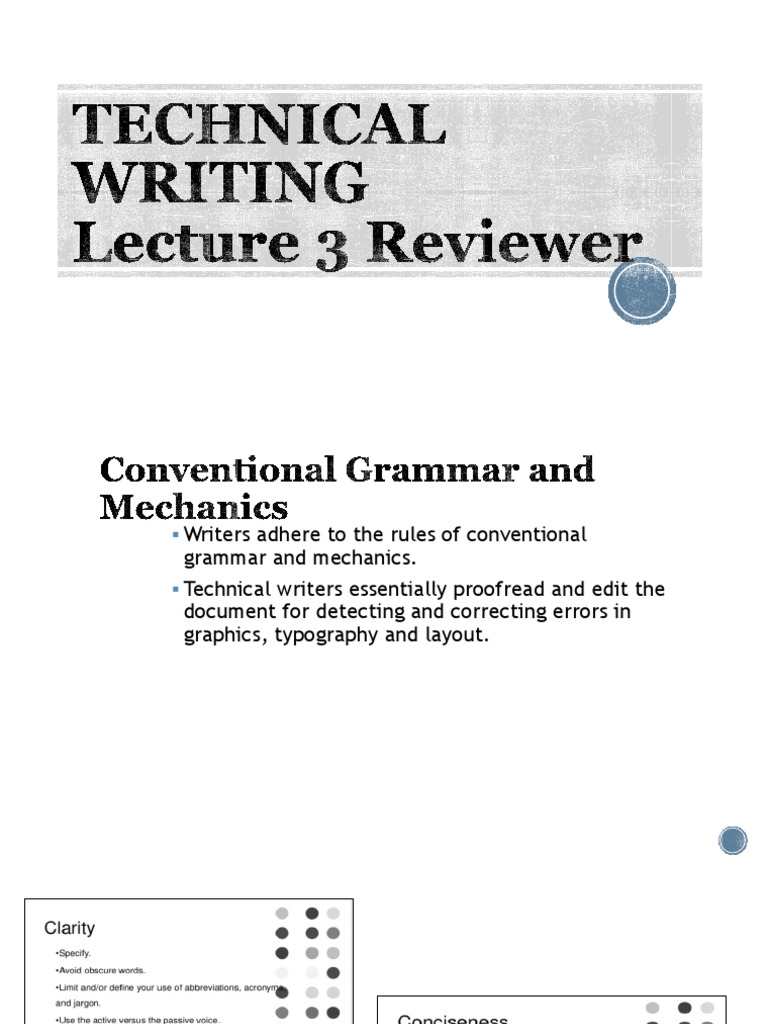 Reviewer Technical Writing Lec 3 | PDF | Verb | Linguistics