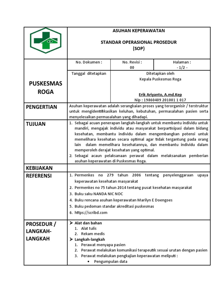Sop Asuhan Keperawatan | PDF