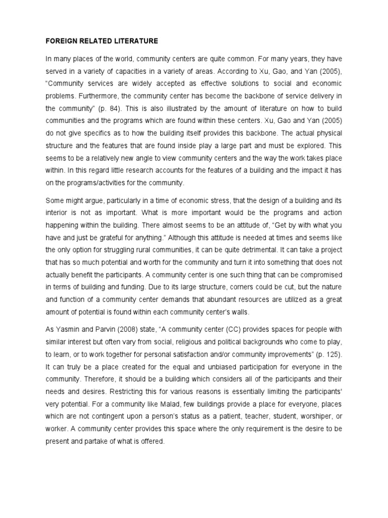 Foreign Related Literature | PDF | Learning | Community