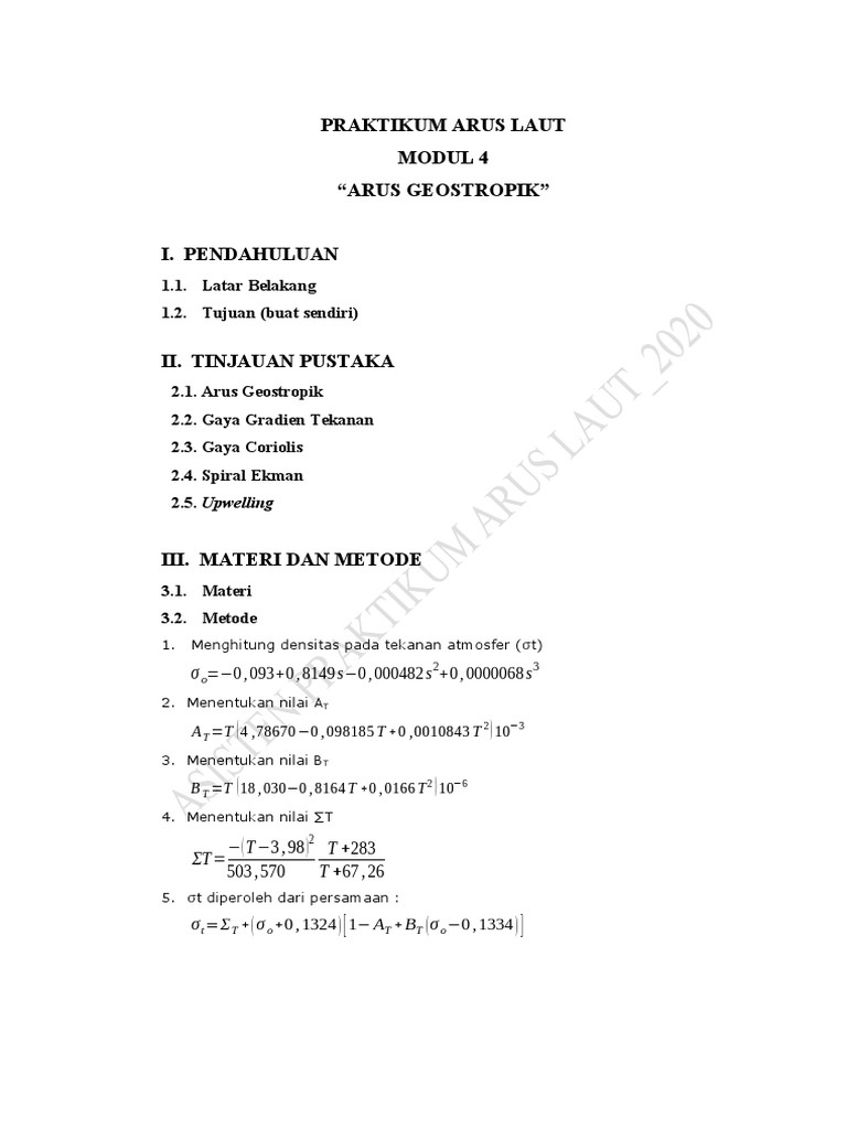 Analisis Arus Geostropik Laut | PDF