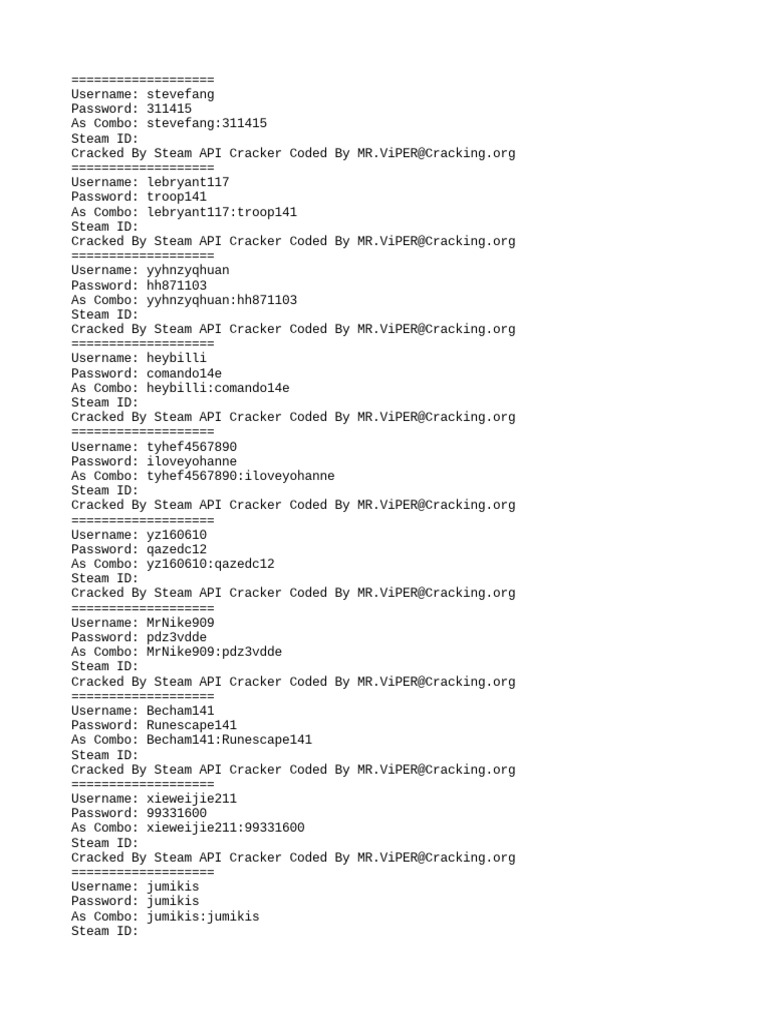 5047x Steam Accounts | PDF | User (Computing) | Password
