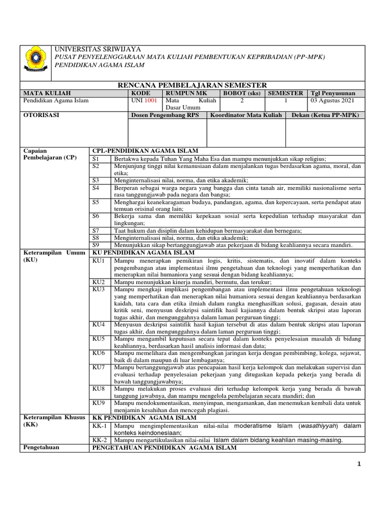 RPS Nurhasan Serdos 2021 | PDF | Seni