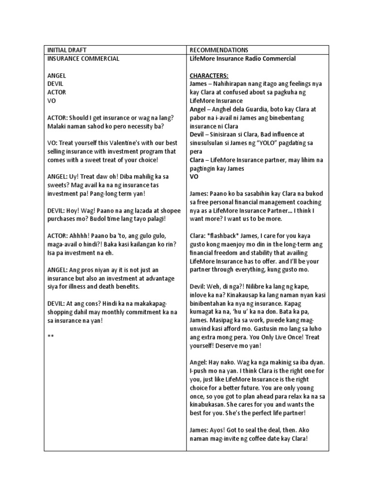 DRAMA in Broadcasting - Radio Commercial Script | PDF