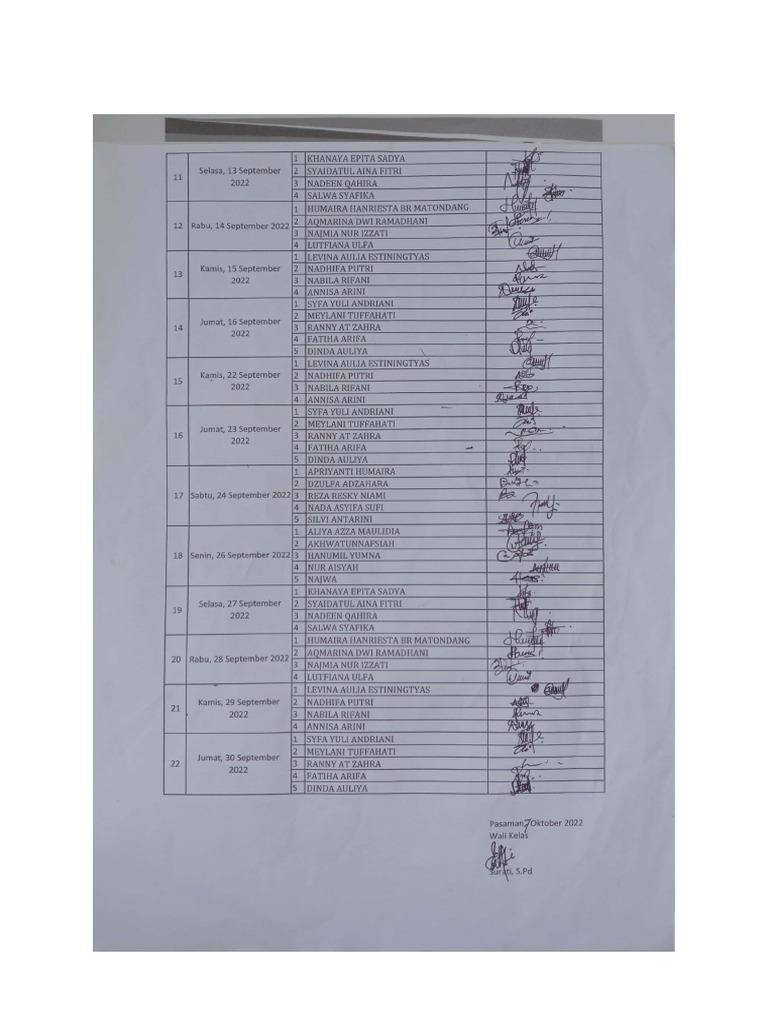 Form Piket VIII GRANADA B September 2022 | PDF