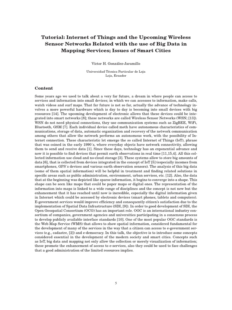 Tutorial - Internet of Things and The Upcoming Wireless Sensor Networks Related With The Use of ...