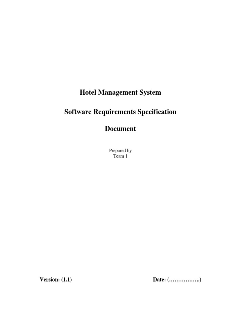 Hotel Management System Srs Sample Pdf Point Of Sale Databases