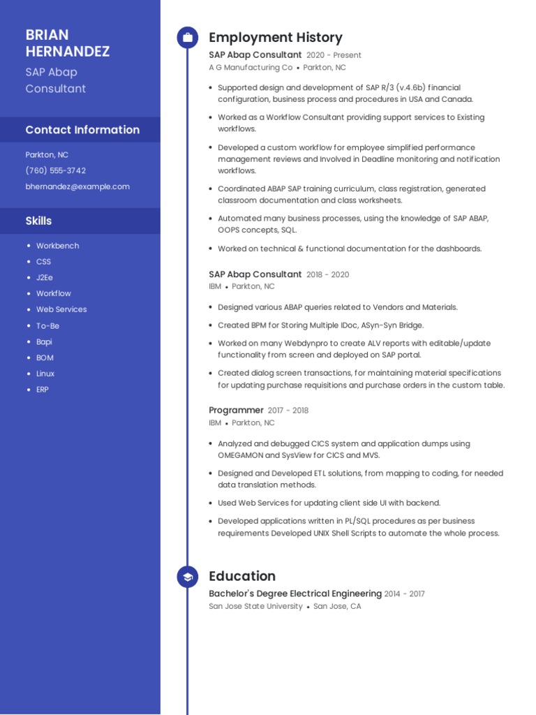 Sap Abap Consultant Resume 1 | PDF | Information Technology Management | Software Engineering