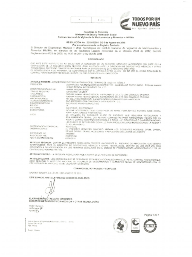 Invima Lampara Oral Galaxy | PDF