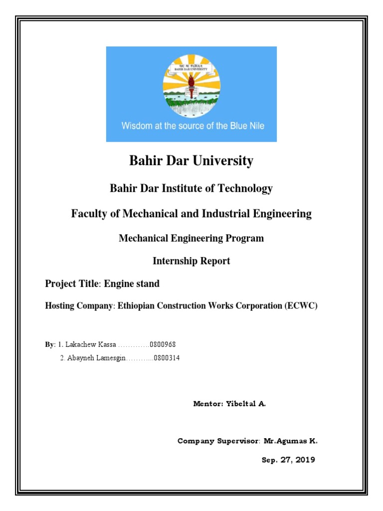 Design and Development of an Engine Stand: An Internship Project Report ...