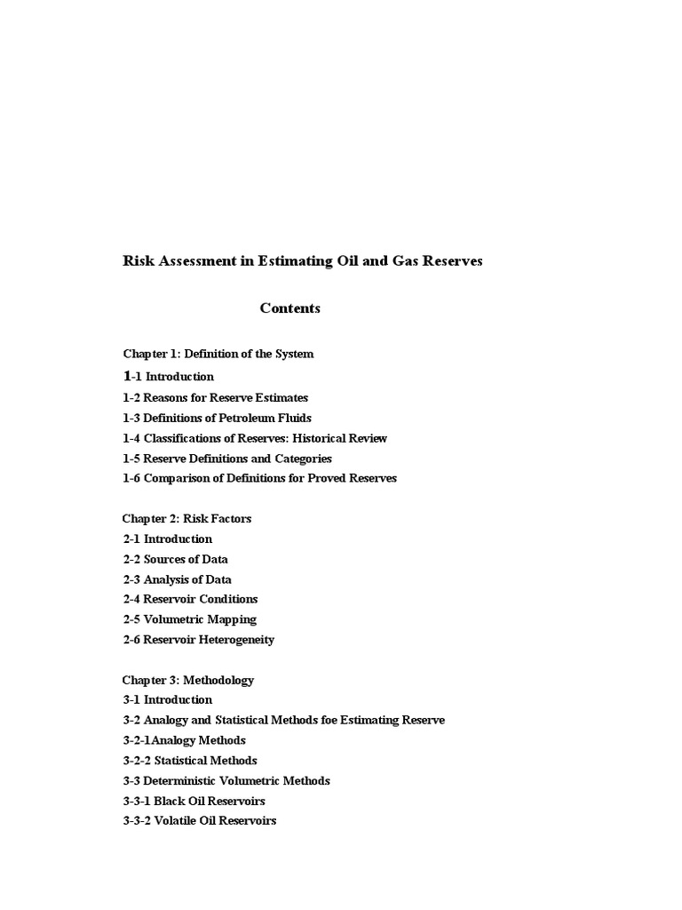 Risk Assessment in Estimating Oil and Gas Reserves | PDF | Petroleum ...