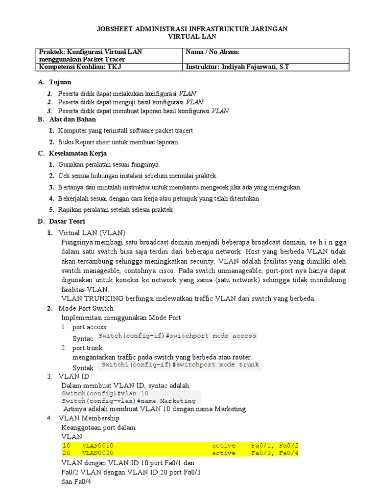 Jobsheet Vlan 2 | PDF