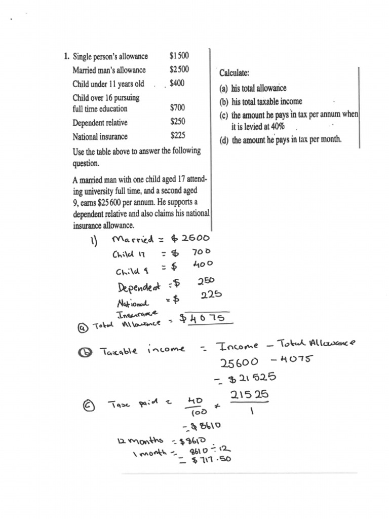 5 Income Tax Answers | PDF