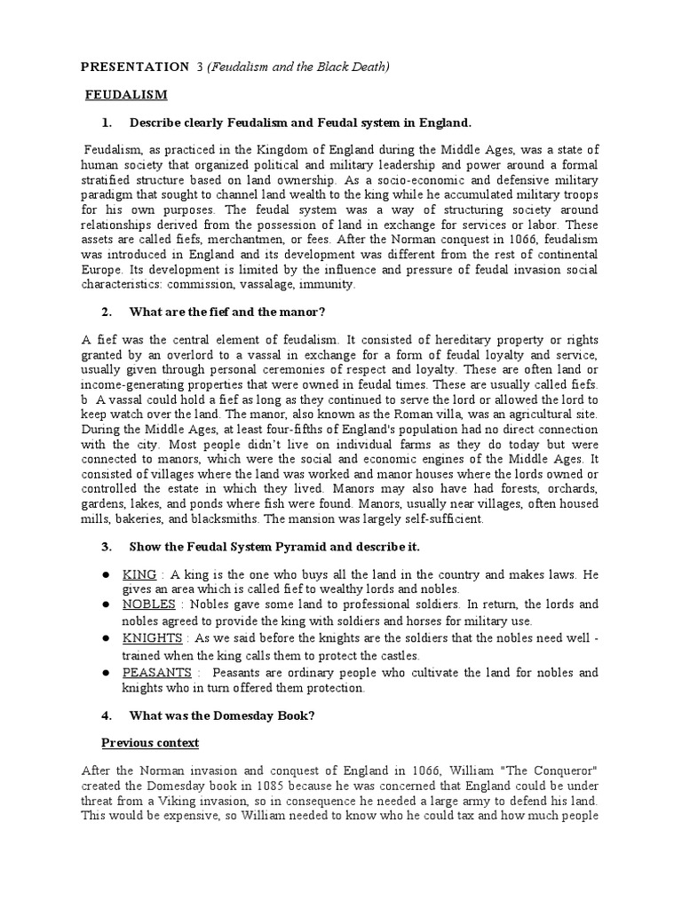 Feudal System - Black Death | PDF | Black Death | Feudalism