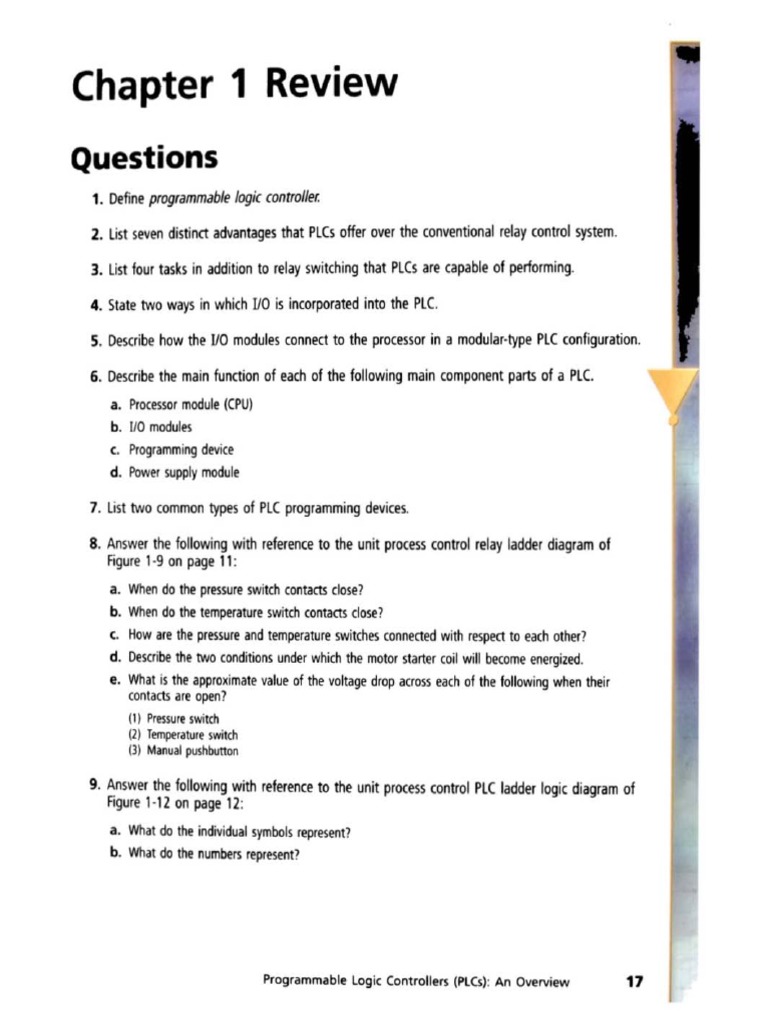 Chapter - 1 - Review | PDF | Programmable Logic Controller | Manufactured Goods