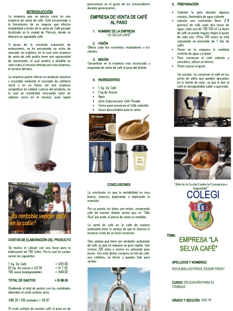 Triptico Empresa de Cafe | PDF | café | Business