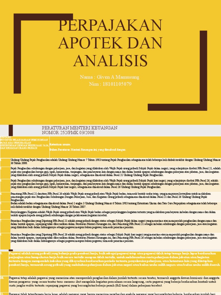 Perpajakan Apotek Dan Analisis Given | PDF