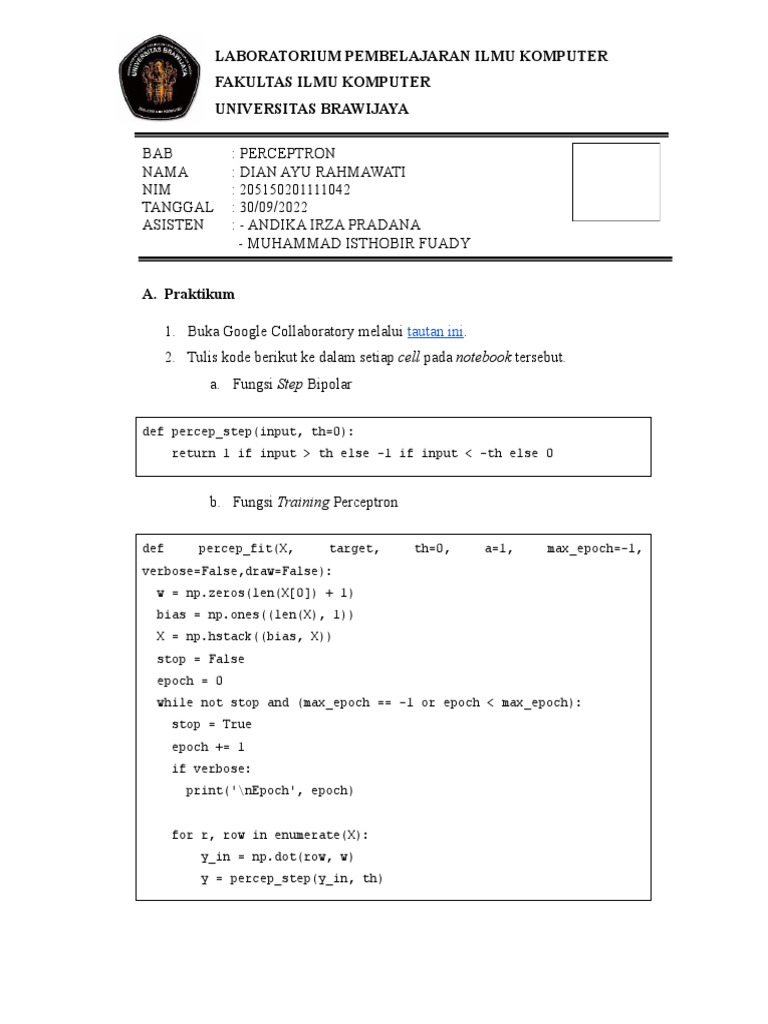 BAB 3 - Dian Ayu Rahmawati - 205150201111042 | PDF | Learning ...