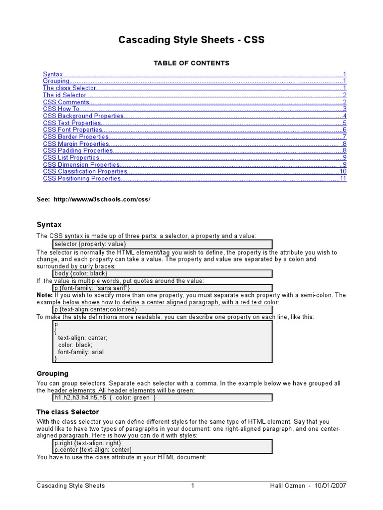 CSS 1 | PDF | Html Element | Html CSS 1 | PDF | Html Element | Html
