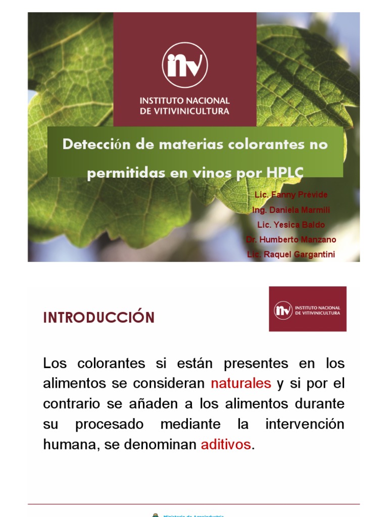 Detección de Materias Colorantes No Permitidas en Vinos Por HPLC | PDF ...
