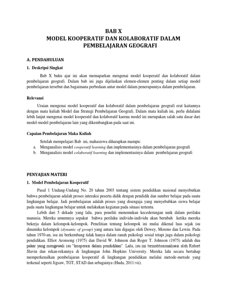 Bab X Pembelajaran Kooperatif Dan Kolaboratif | PDF | Karier & Perkembangan | Kesehatan Holistik