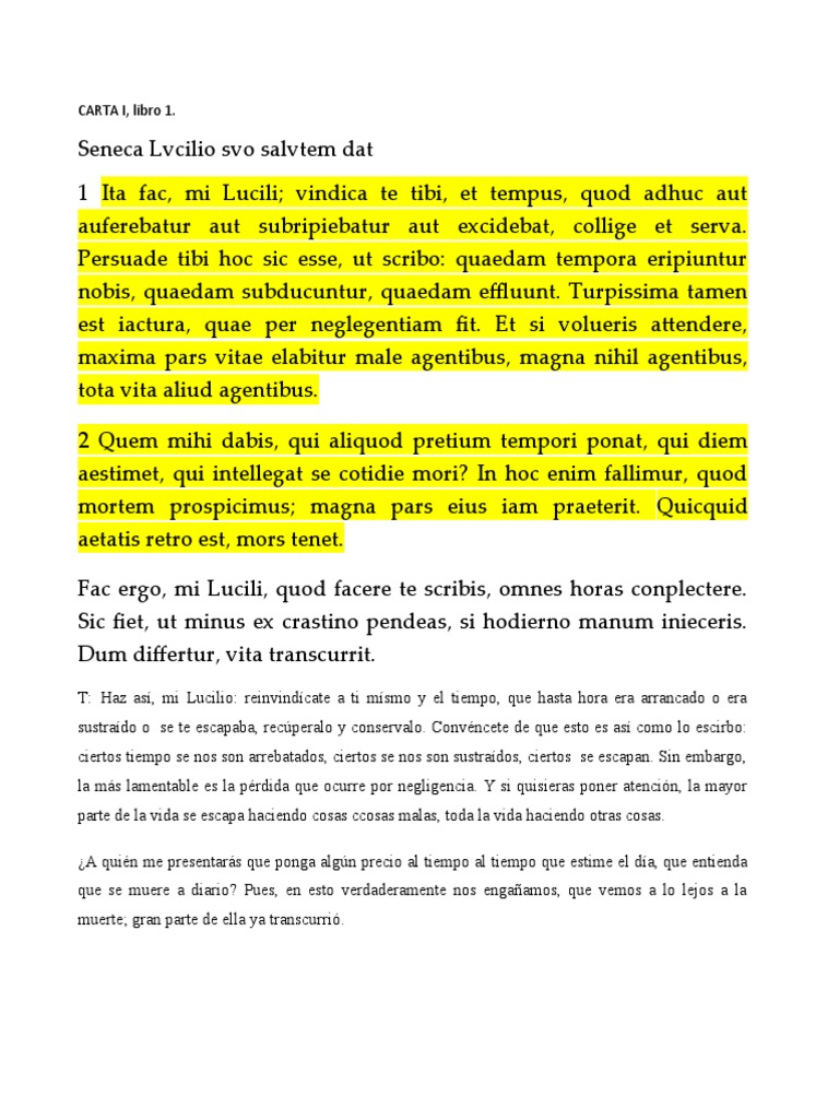 Carta Séneca 2 | PDF | Interpretación (filosofía) | Vocabulario