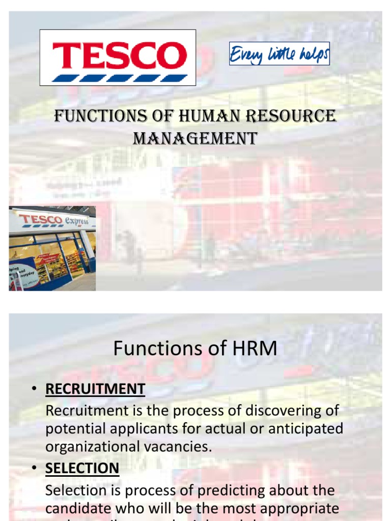 Presentation Tesco Recruitment Selection | PDF | Apprenticeship ...