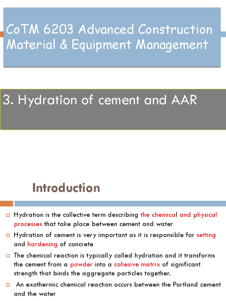 Chapter 3 - Cement Hydration and AAR in Concrete | PDF | Cement | Concrete