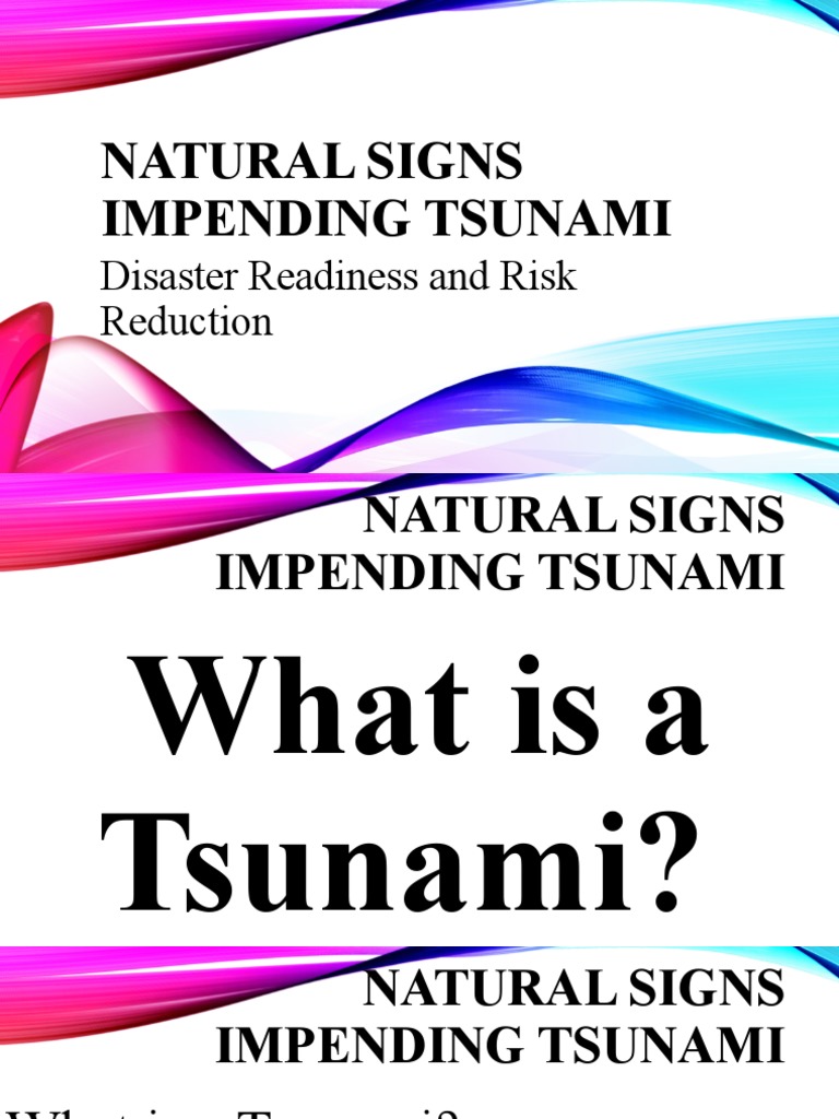 Natural Signs Impending Tsunami: Disaster Readiness and Risk Reduction ...