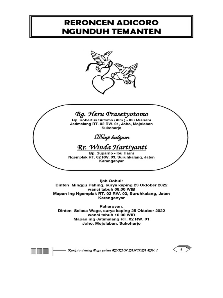 Tomo Nuning Ngunduh Mantu | PDF