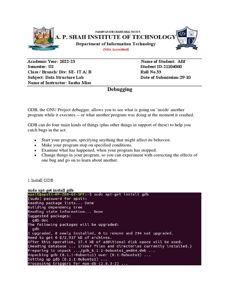 GDB Debugger | PDF | Systems Engineering | Information Age GDB Debugger | PDF | Systems Engineering | Information Age