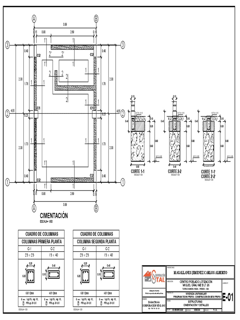 Plano de Cimentacion - Magallanes Jimenez-Cimentacion | PDF