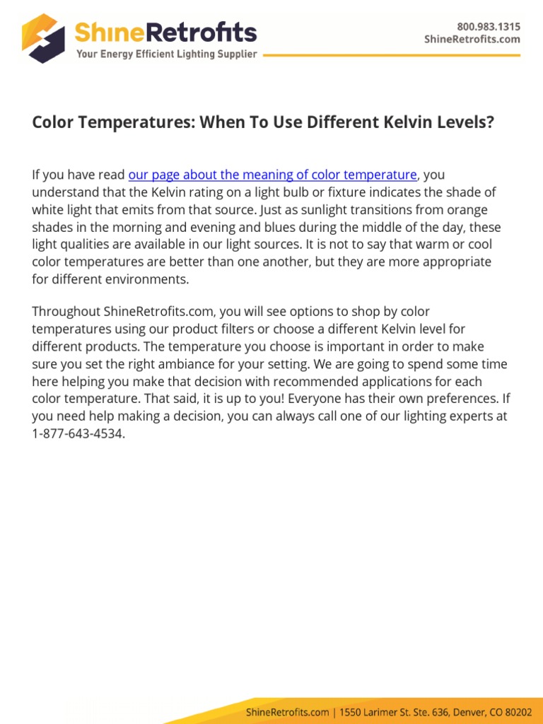 Color Temperature Guide | PDF | Lighting | Color